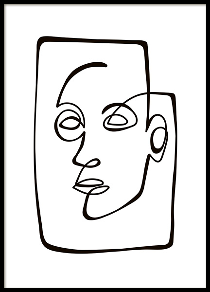 Abstract Line Portrait Poster