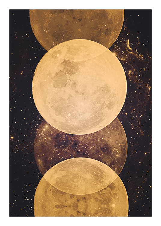 Gold Moon Phases Poster - Moon phases gold - desenio.com