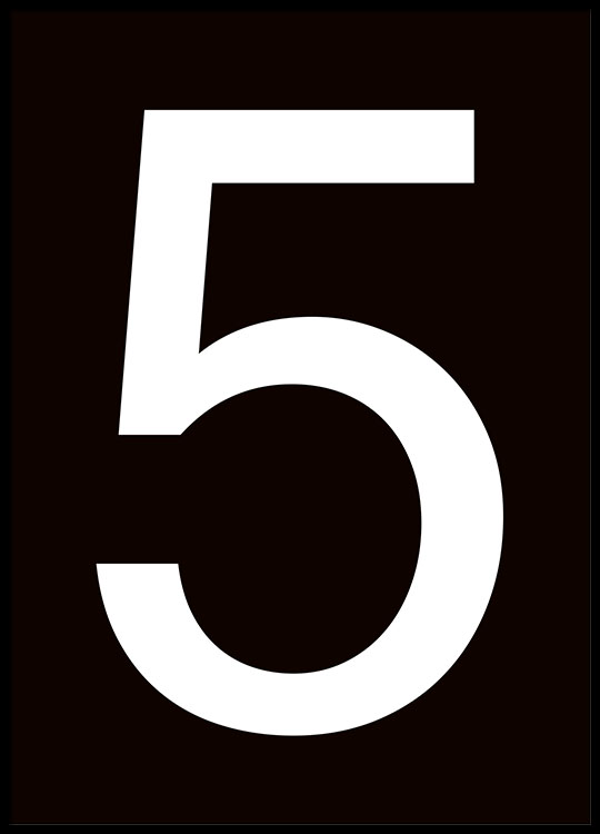 Poster with number in black and white